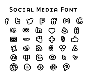 Social Media Icons Bold font