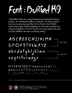 Buried K9 font